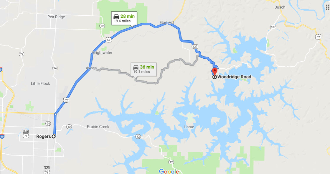 Private .61 acres in Spectacular Lost Bridges Village, Garfield, AR.